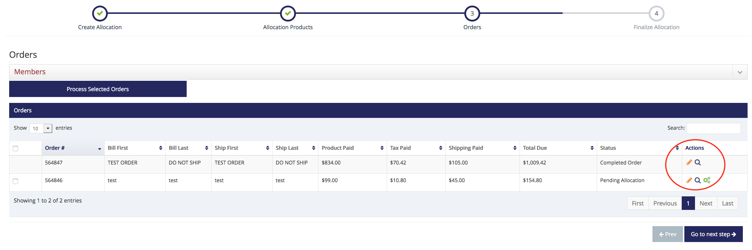 Allocation Builder in vinSUITE: Add an Allocation Step 3