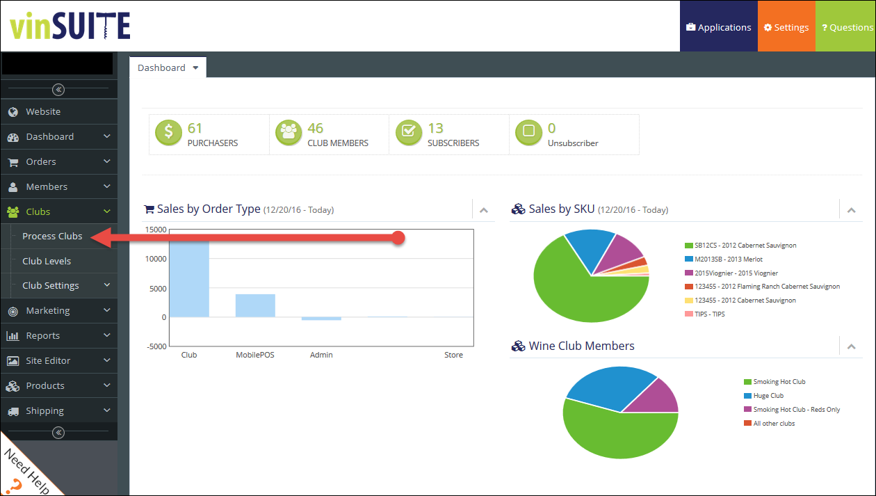 vinSUITE Create Custom Club Batch