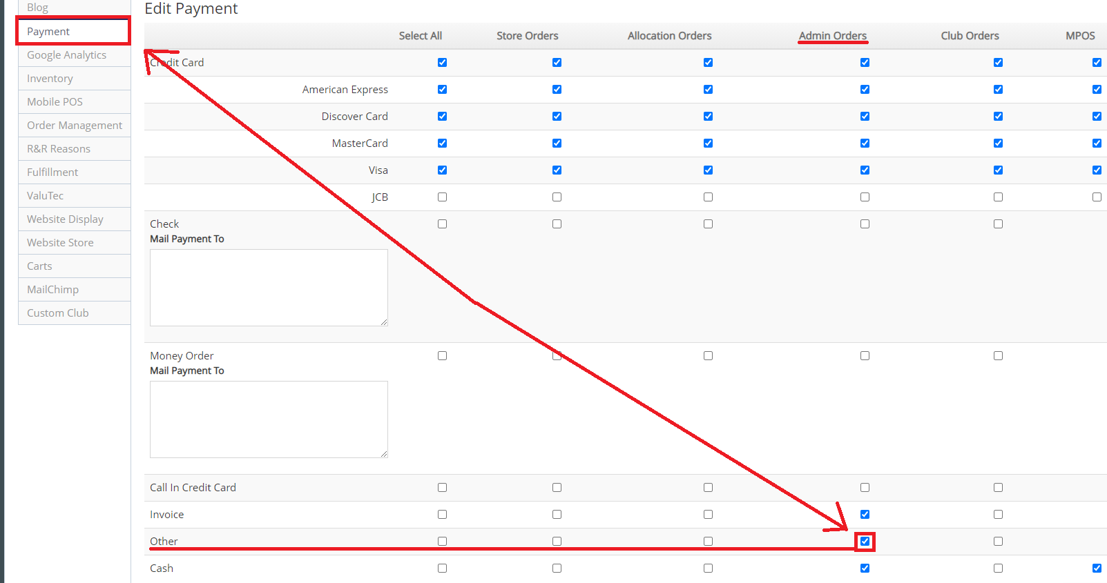Valutec Gift Cards in the OMS