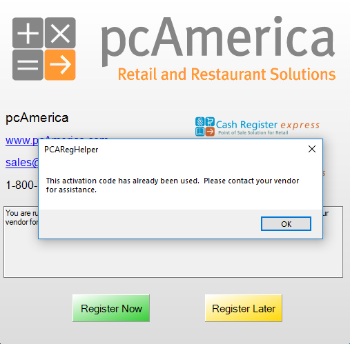 WineWare POS: Resetting And Re-Registering Your PCA Codes